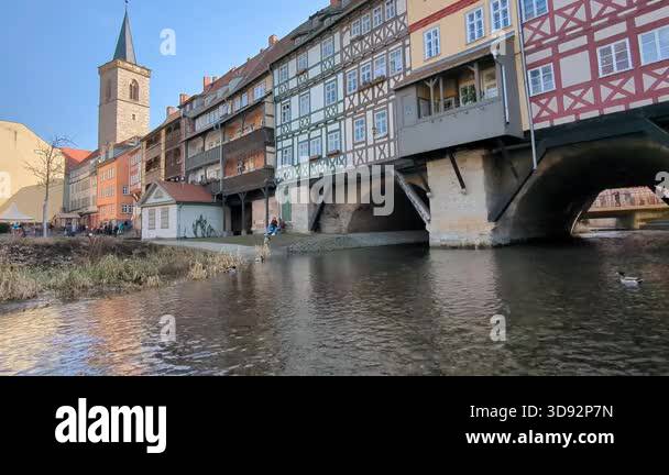 Erfurt, Germany - March 8, 2025: Historic half-timbered houses standing ...