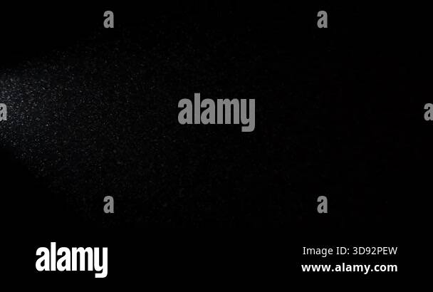 Tiny dust particles fly randomly in the smoky air, an empty template of ...