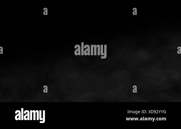 Thin fog and mist slowly moving over a dark background. Realistic smoky ...
