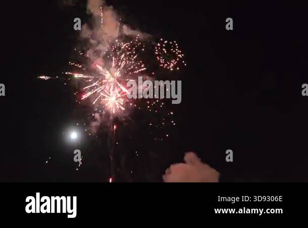 Fireworks display celebration in Sant'Agata Feltria, Emilia Romagna ...