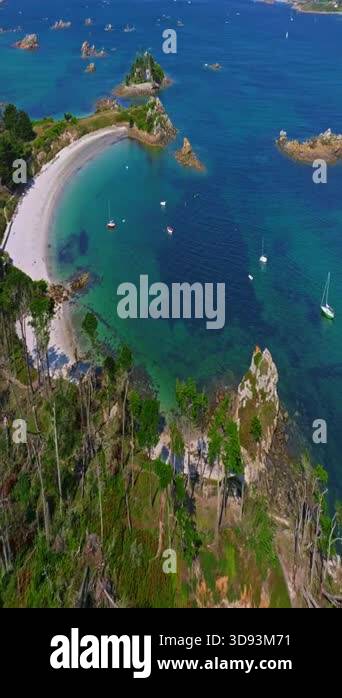 A beautiful view near Roscoff on the Atlantic Ocean on coast of France ...