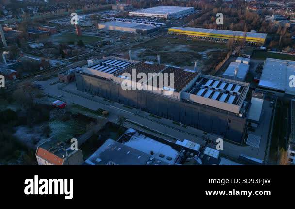 Large data center building processing information and connecting global ...