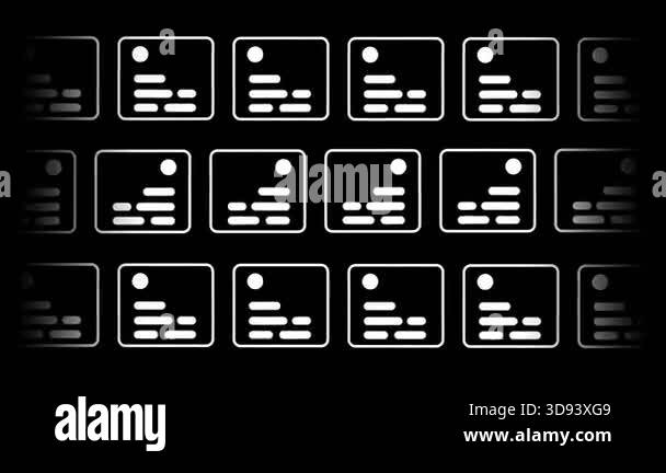 A dense cluster of grid blocks depicting systematic information mapping ...