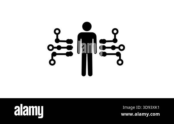Shows a human figure integrated with digital nodes symbolizing how ...