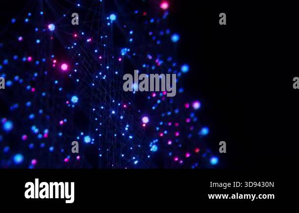 Closeup of Neural network model, LLM structure animation. AI big data ...