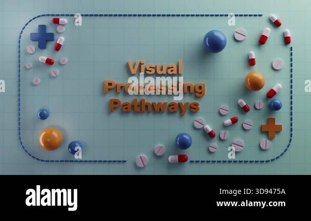 colorful medical pathway illustration, animated infographic showing ...