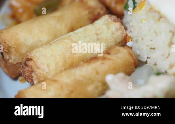 Fried spring rolls crispy Stock Videos & Footage - HD and 4K Video ...