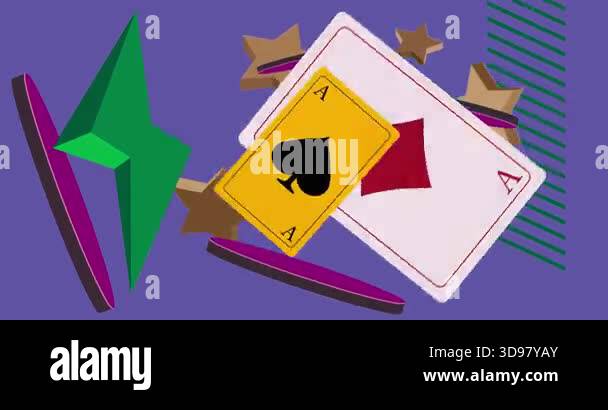 Poker Playing Card geometrical graphic retro theme background video ...