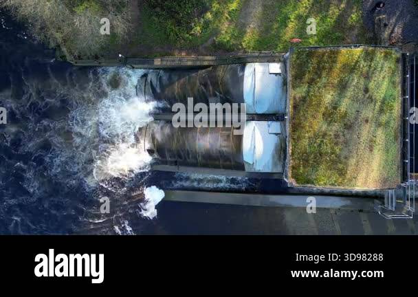 Totnes, Devon, England: DRONE VIEWS: An overhead view of the Weir Hydro ...