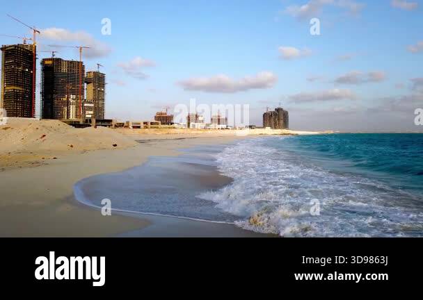 El Alamein, Egypt - August 14 2021: Current construction efforts are ...