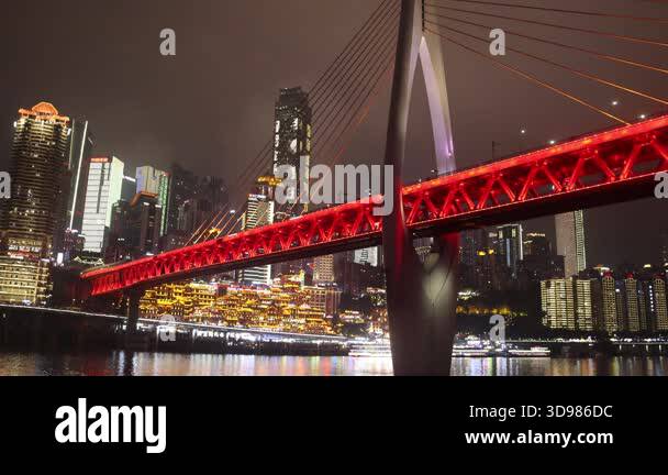 Chongqing, China- 8 Nov 2025: Night view of Chongqing city in China ...