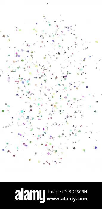 Colored confetti of many shapes and dimensions from corner in random ...