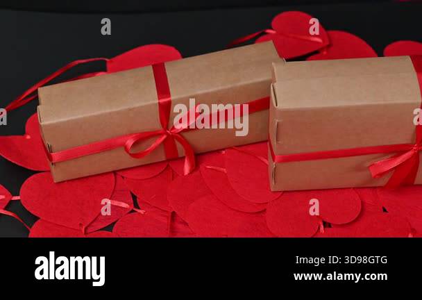 Video of a gift box with red hearts Stock Video Footage - Alamy