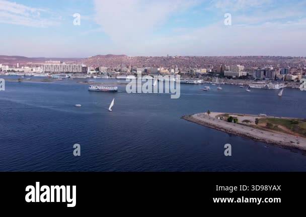 Experience stunning aerial views of Aswan, Egypt showcasing the ...