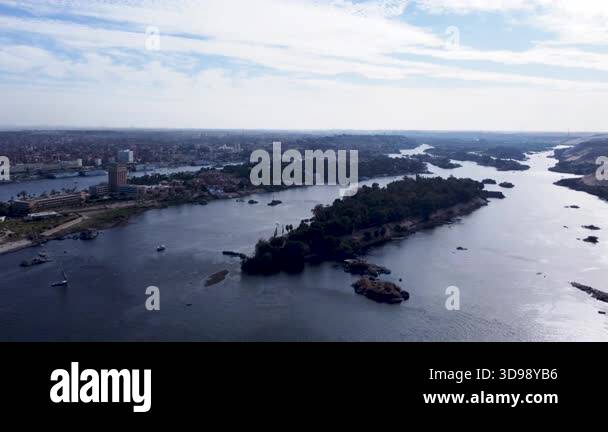 Experience stunning aerial views of Aswan in Egypt featuring the ...