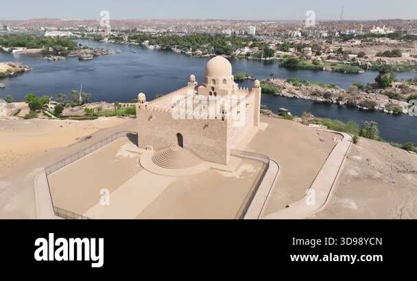 Aswan Egypt - September 17, 2023: Aga Khan Mausoleum features stunning ...