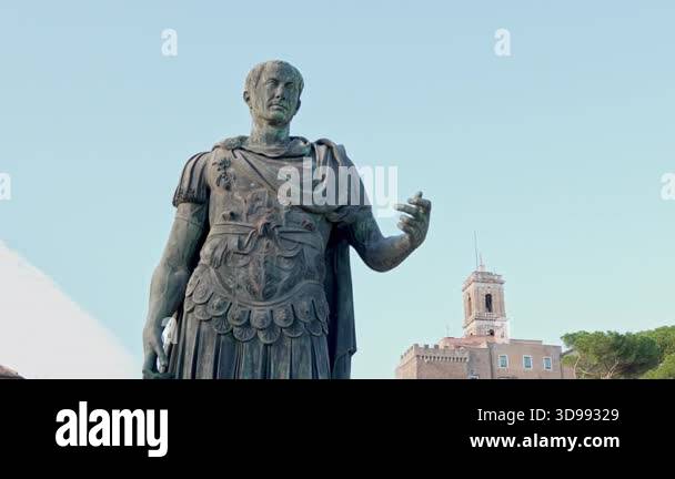 Rome, Italy - 25 September, 2025. Iconic statue of Julius Caesar in ...