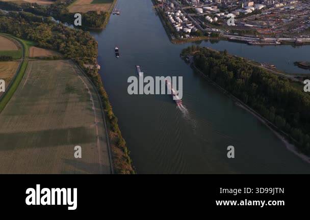 Sweeping aerial views of a massive chemical industrial park and production site, similar to ...