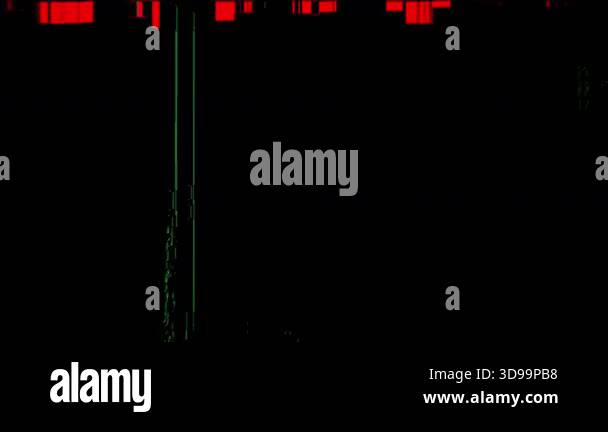 Loopable corrupted HUD overlay featuring broken digital grids, noisy ...