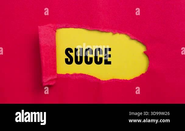 Success message written on ripped torn paper background. Conceptual Success symbol Stock Video ...