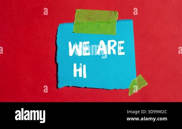 We are hiring message writing on ripped torn paper background Stock Video Footage - Alamy