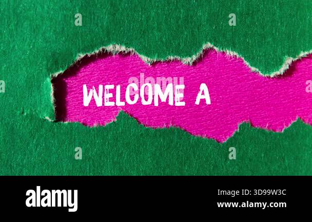 Welcome aboard message writing on ripped torn paper background Stock Video Footage - Alamy