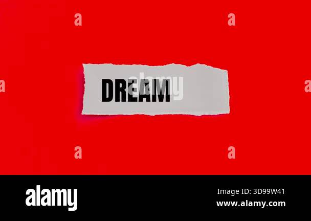 Dream Big message written on ripped torn paper background Stock Video Footage - Alamy