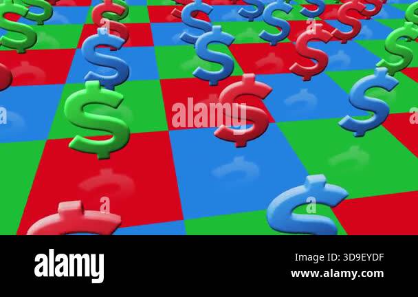 Dollar USD currency US money multiple 3d symbol looped and seamless ...