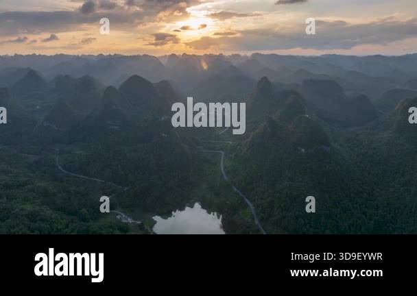 Time-lapse footage of rural scenery in Libo County, Guizhou, China ...
