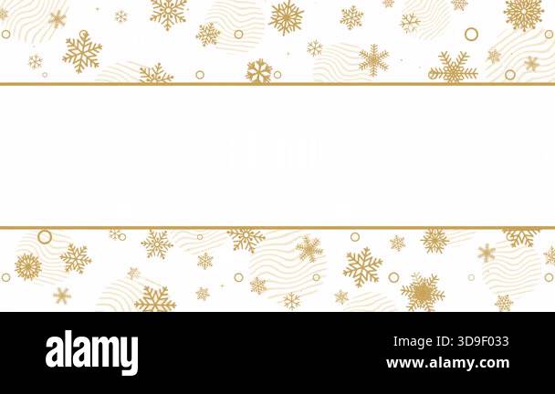 Top and bottom gold snowflake bands with circular and wavy elements on ...