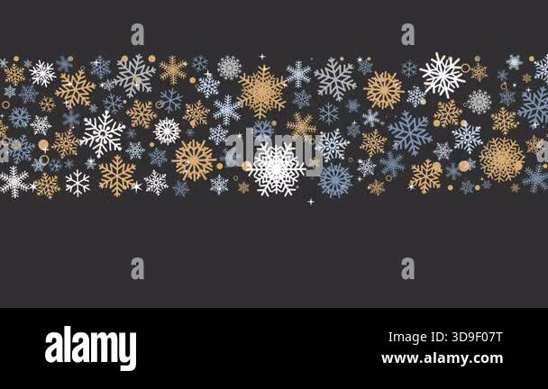 Horizontal snowflake band with circular accents in white, gold, and ...