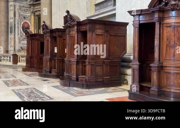 St Peters Basilica confessionals stand as intimate booths pilgrims ...
