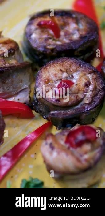 mackerel rolls Grilled fish diner kebab in Istanbul. Balyk sandwich ...