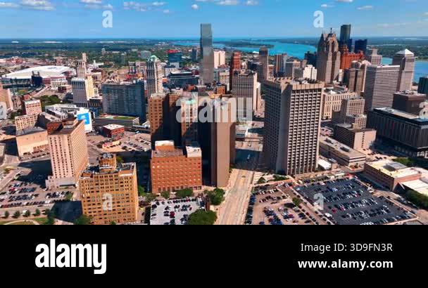 Detroit, USA, 28 July 2025: High-rise downtown of Detroit, Michigan ...