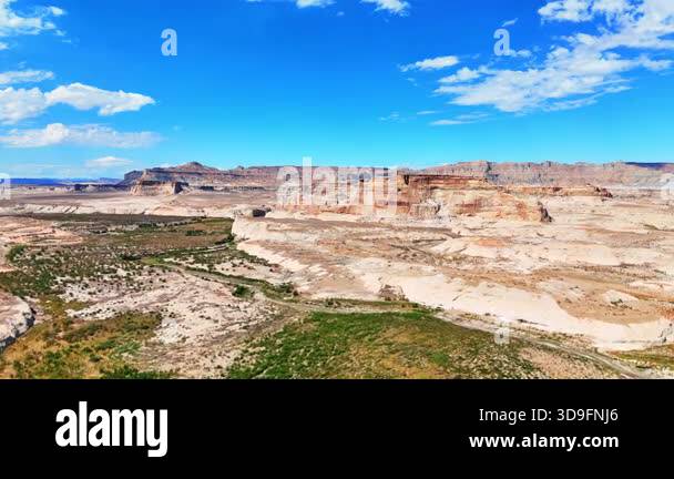 Rocky landscape with stunning canyons. Aerial perspective on the Lone ...