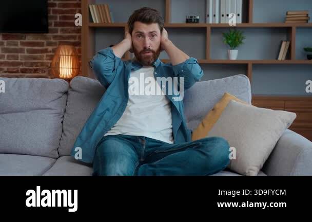 Caucasian family at home single father desperate active daughter ...