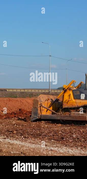 Construction industrial earthworks dozer Stock Videos & Footage - HD ...