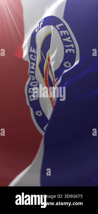 Flag of Leyte Province, Philippines. Loop. 4K Vertical Stock Video ...