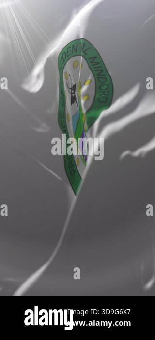 Flag of Occidental Mindoro Province, Philippines. Loop. 4K Vertical ...