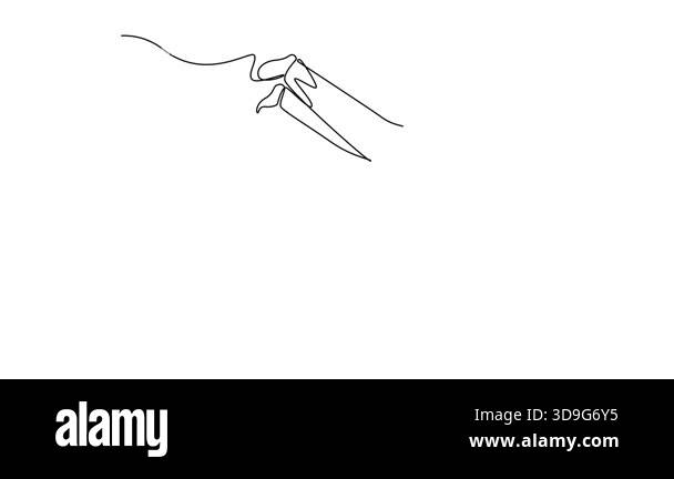 Animated self drawing of continuous line draw two men are performing ...