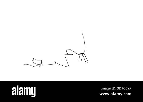 Self drawing animation of single line draw two women are locked in ...