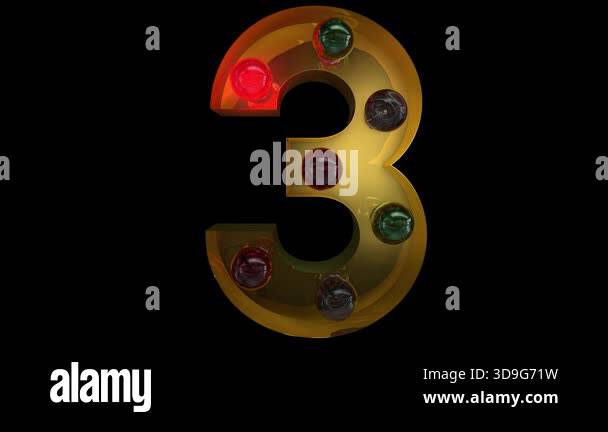 Festive glowing Gold Christmas light bulb letter alphabet in five ...