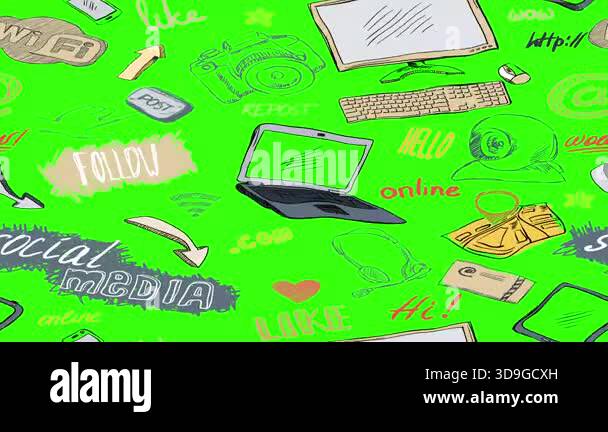 Animated school elements on green backdrop create a vibrant feel ideal ...