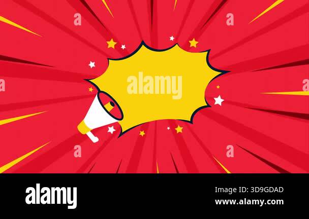 Explosive orange and red comic book style background with a burst ...