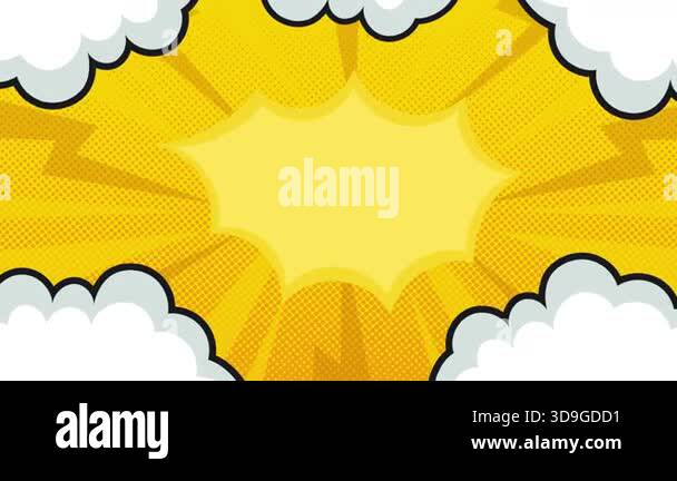 Explosive orange and red comic book style background with a burst ...