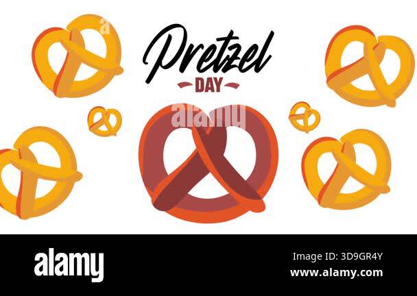 Happy National Pretzel Day with delicious pretzels Stock Video Footage ...
