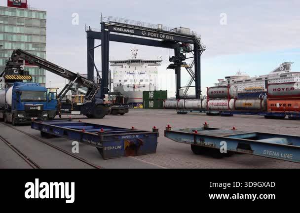 Kiel, Germany - 02. December 2025: Daily operations at the busy Port of ...