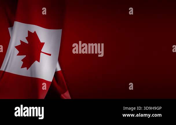 Flag of Canada curtain banner subtle wave seamless loop high resolution ...