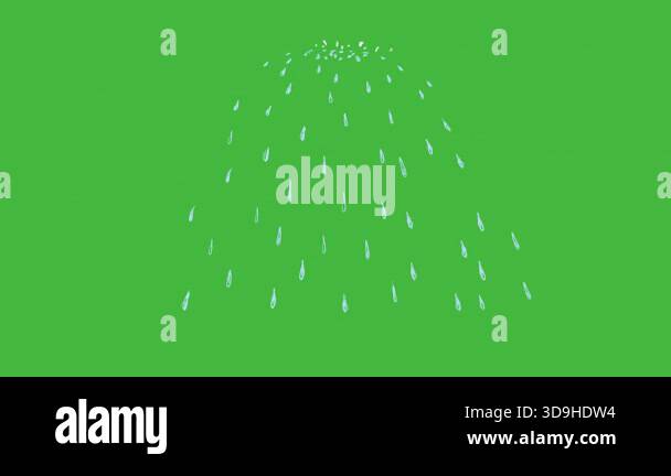 4k pouring water, sprinkler animation with individual droplets, without ...