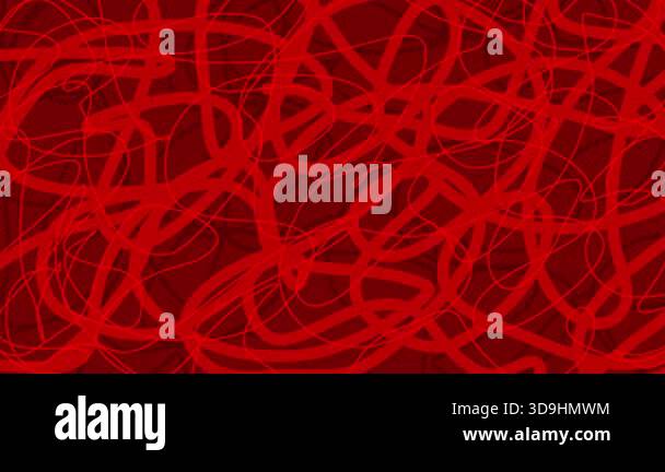 This is a motion graphic animation of a wiggly hand drawn red scribble ...